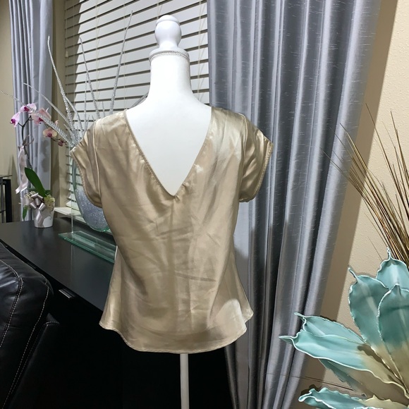 Talbots | Tops | Talbots Pure Silk Beautiful Sleeveless Gold Top | Poshmark